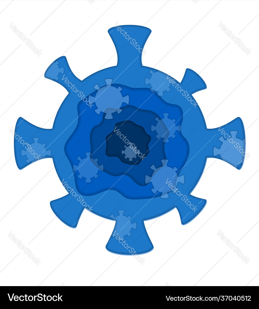 Coronavirus paper cut art banner Royalty Free Vector Image