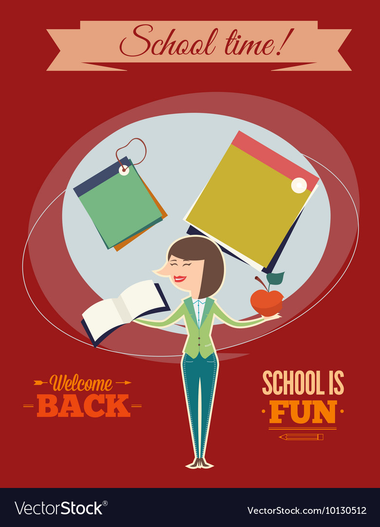 Education with school teacher Royalty Free Vector Image