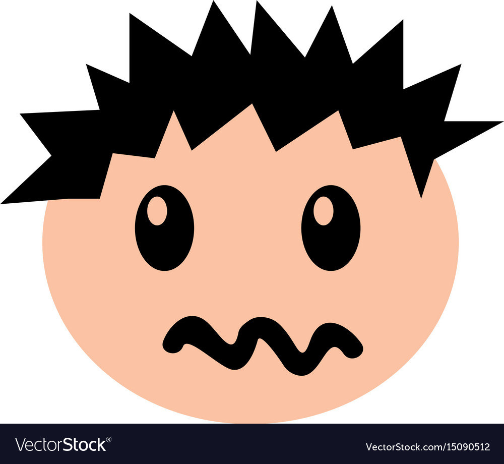 Head boy angry expression Royalty Free Vector Image