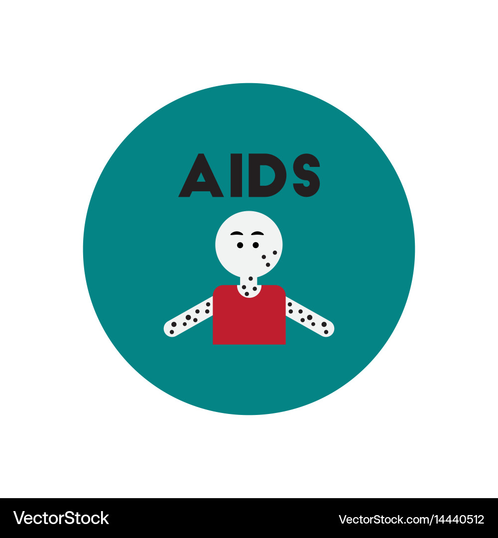 Icon on circle various symptoms of aids Royalty Free Vector
