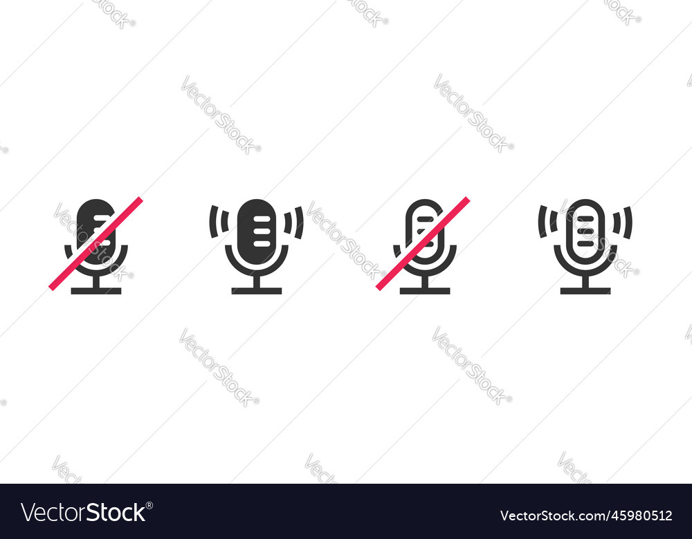 Mute voice record mic icon simple pictogram turn Vector Image Mute voice record mic icon simple pictogram turn Vector Image