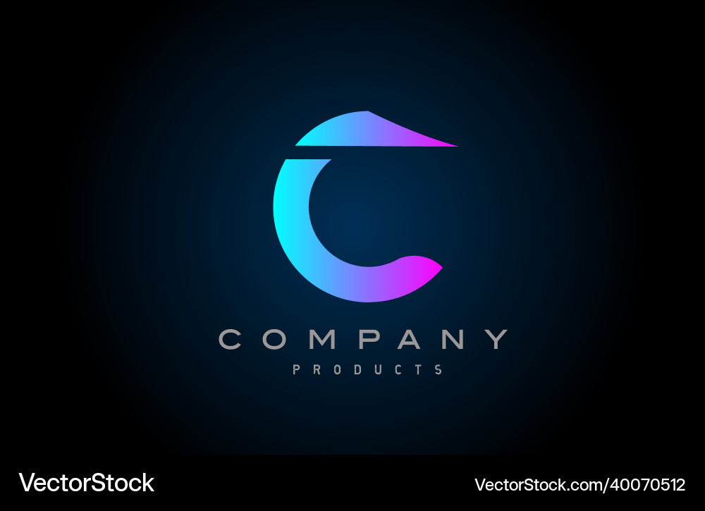 Pink c alphabet letter logo icon design Royalty Free Vector