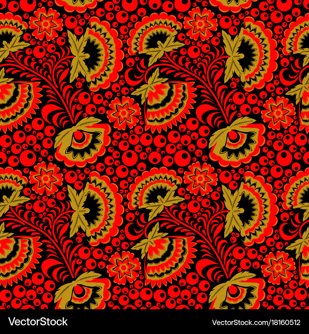 Russian ethnic khokhloma seamless pattern Vector Image