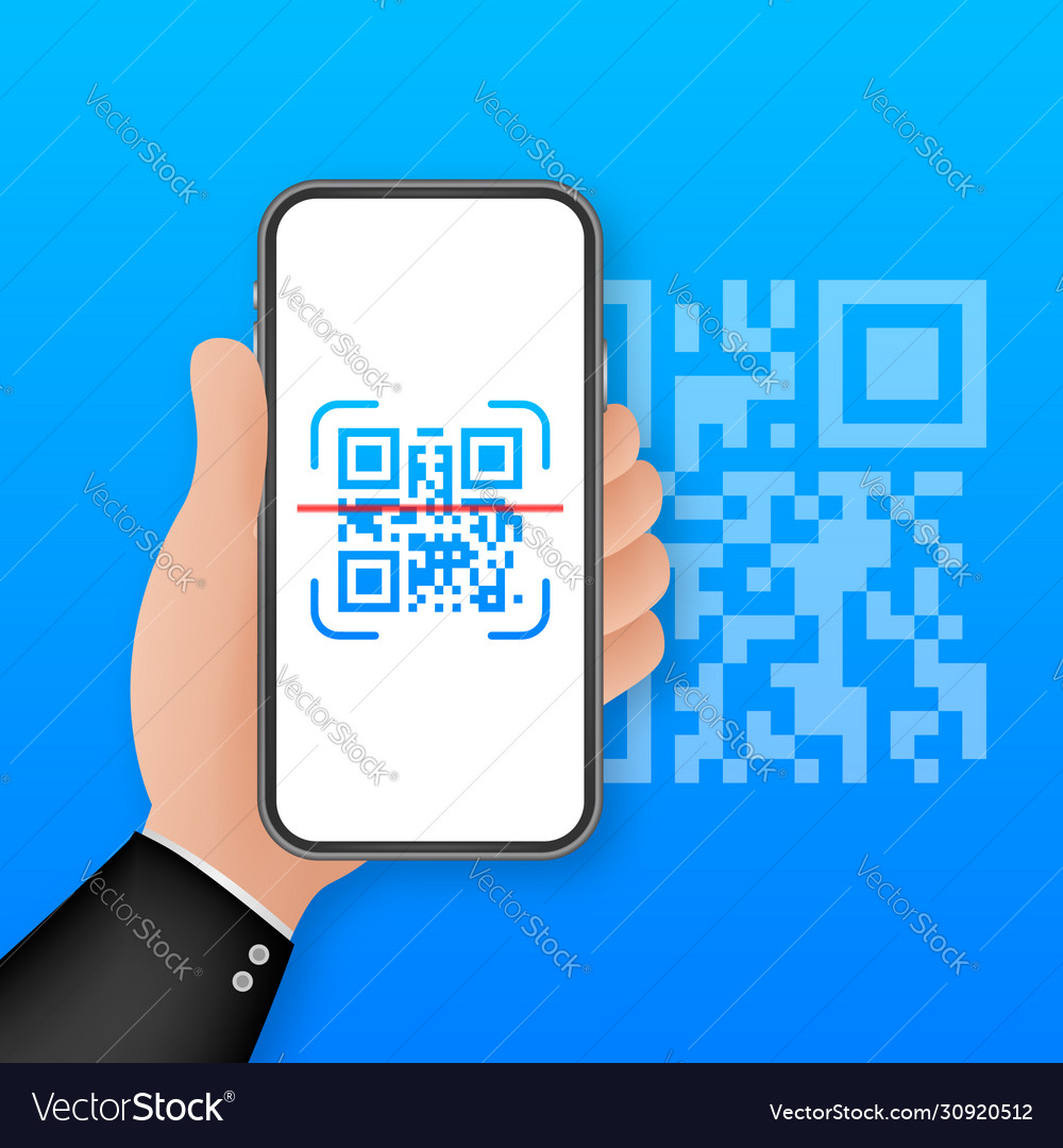 Scan qr code to mobile phone electronic digital Vector Image