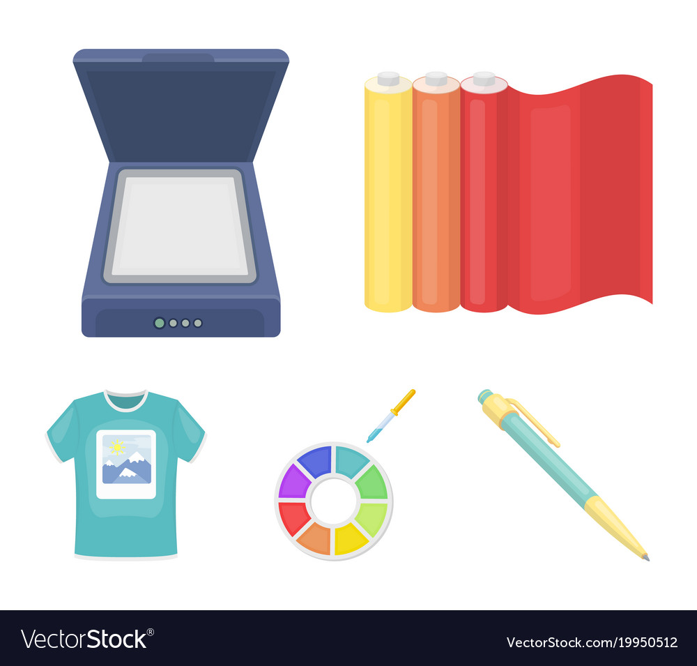 Scanner color palette and other equipment Vector Image