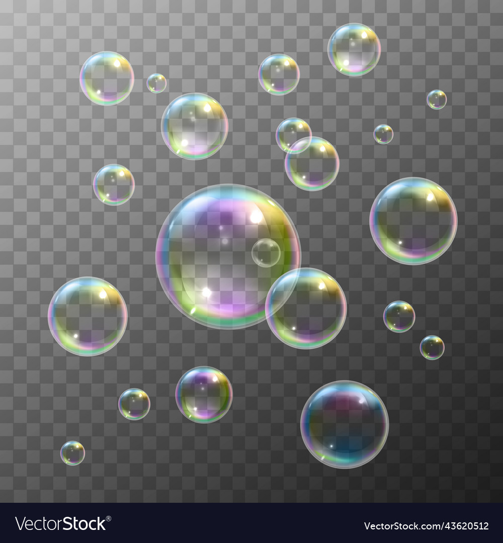 Soap bubbles set Royalty Free Vector Image - VectorStock