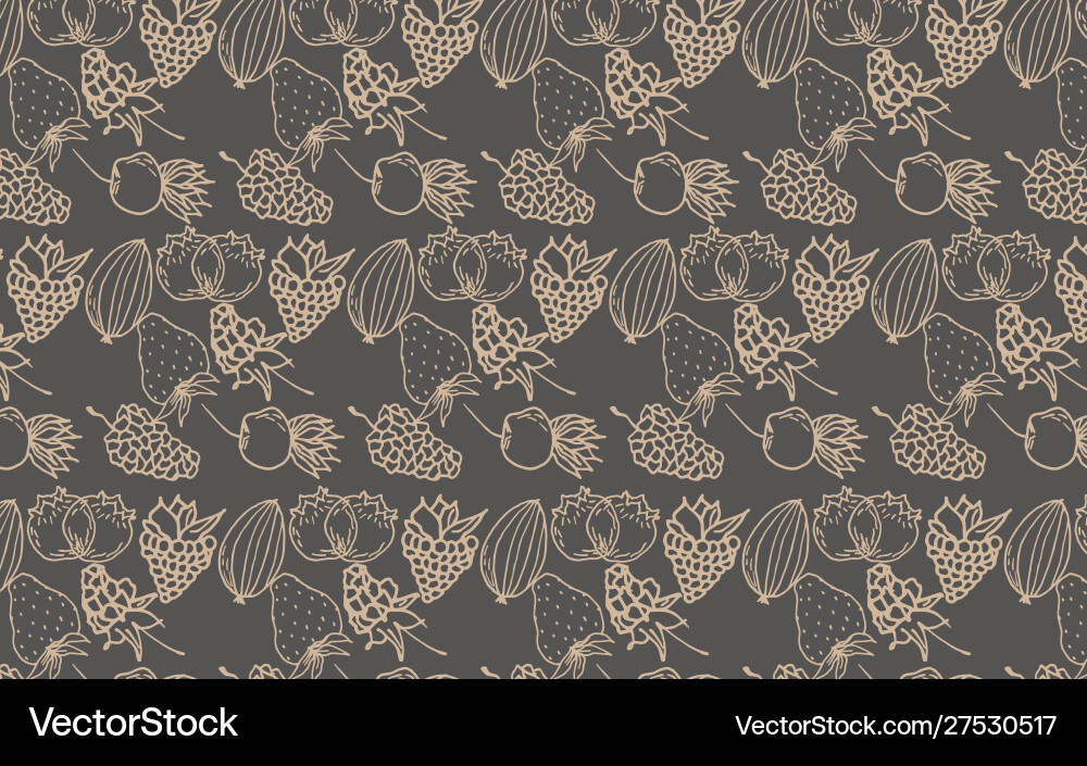 Berry color hand drawn set fruit botany berries Vector Image