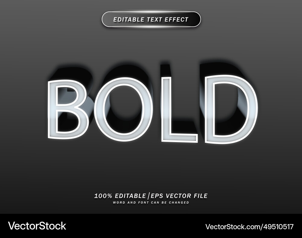 Bold text editable effect Royalty Free Vector Image