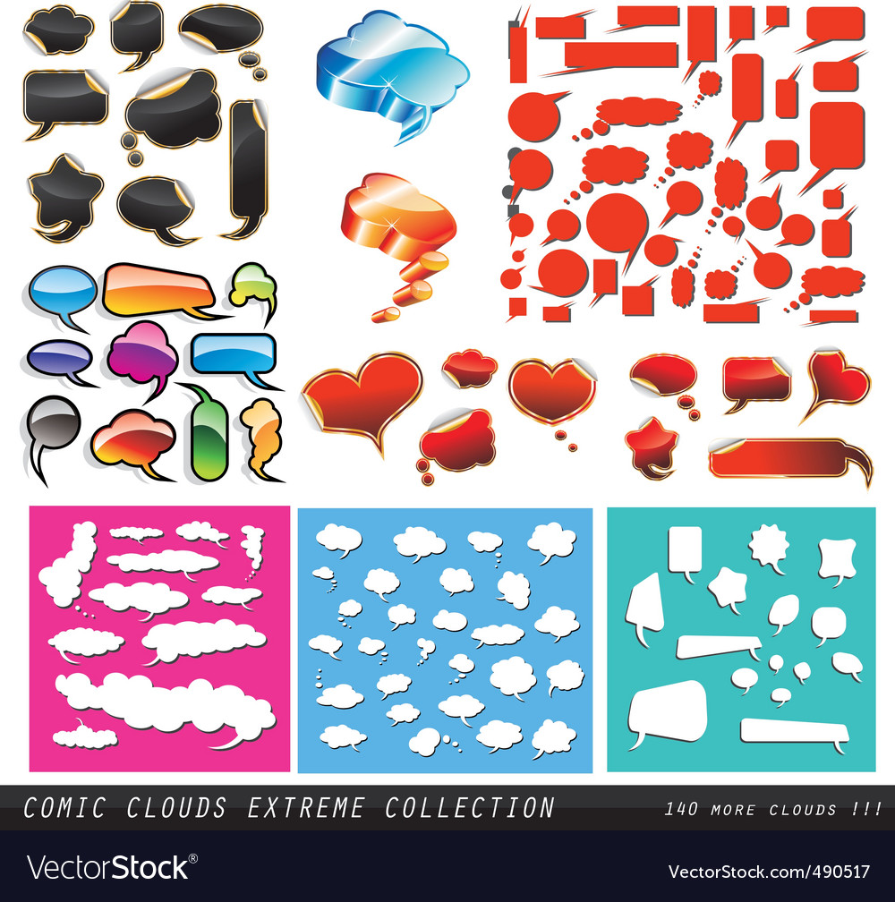 Comic clouds Royalty Free Vector Image - VectorStock