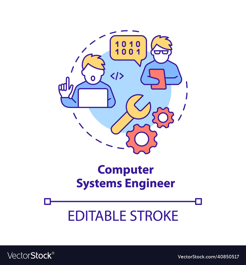 Computer systems engineer concept icon Royalty Free Vector