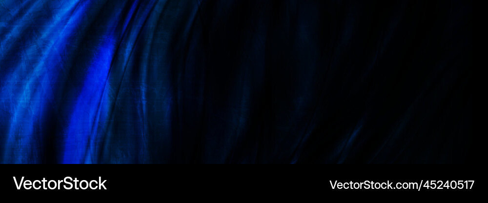 Dark blue grunge banner design with flowing waves Vector Image