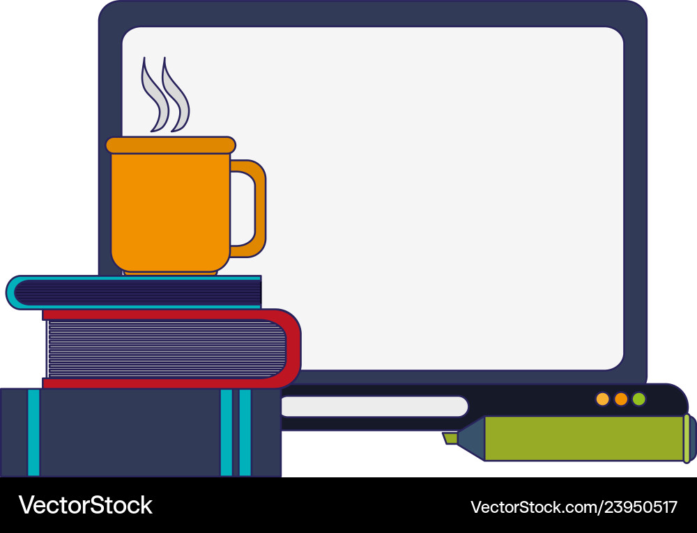 Elearning education concept blue lines Royalty Free Vector
