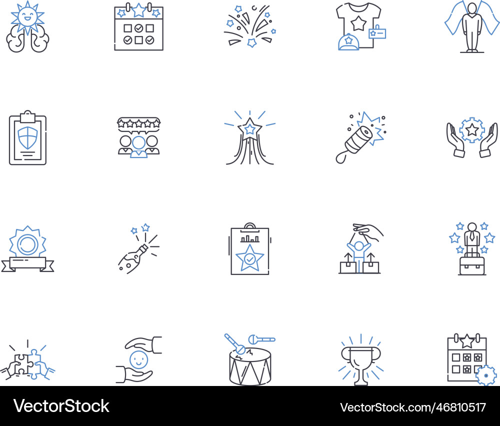 Intelligent geniuses line icons collection Vector Image
