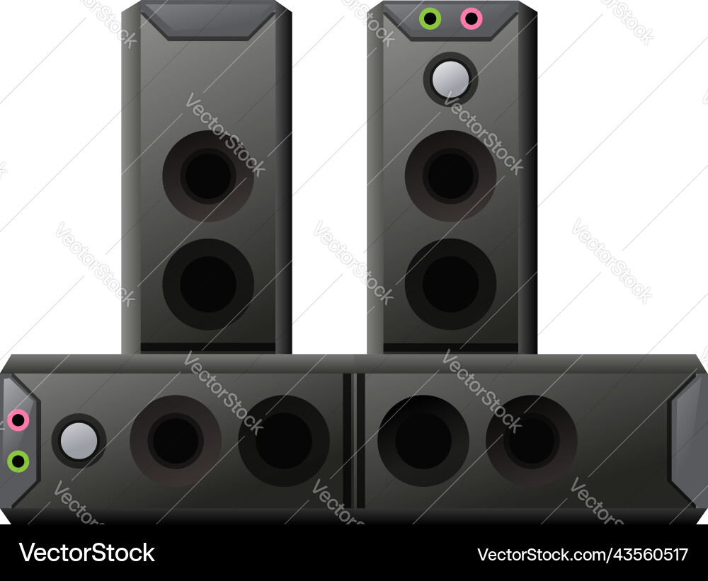 Modern stereo system icon cartoon music Royalty Free Vector