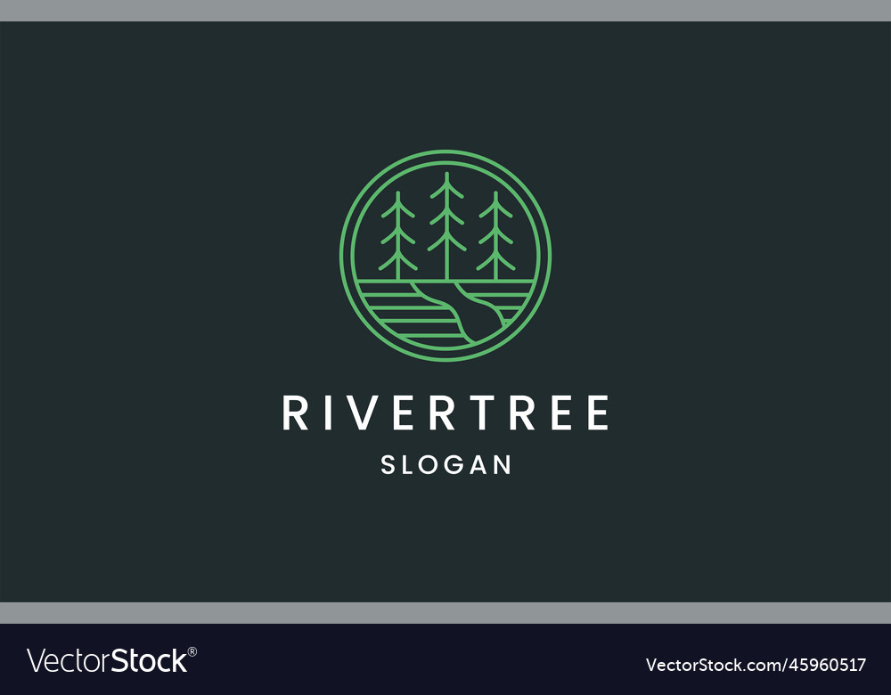 River tree Royalty Free Vector Image - VectorStock