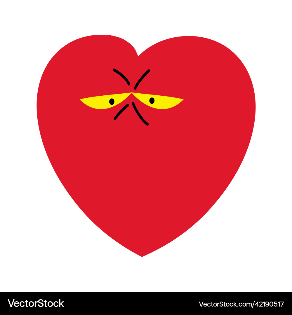 Sad heart cartoon character Royalty Free Vector Image