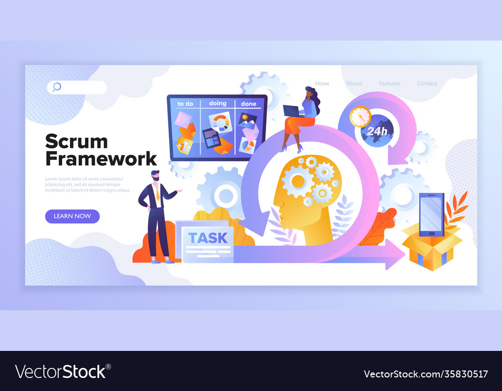 Scrum framework concept Royalty Free Vector Image