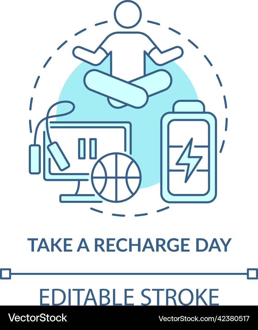 Take recharge day turquoise concept icon Vector Image