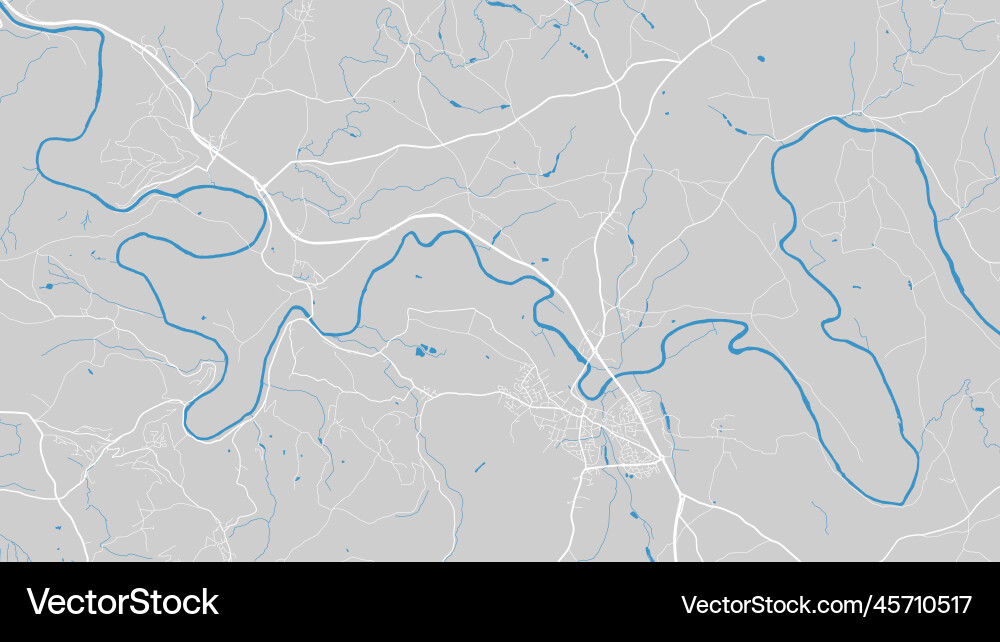 Wye river map wales england watercourse water Vector Image