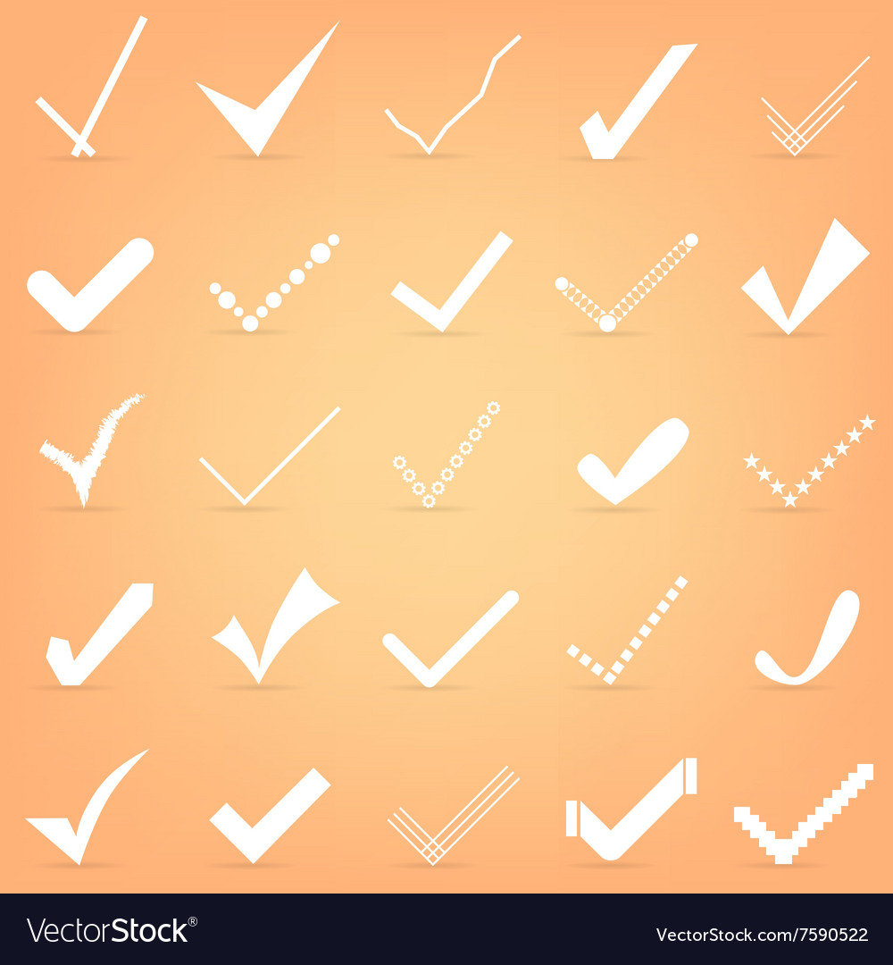 Abstract creative concept icon set of check Vector Image