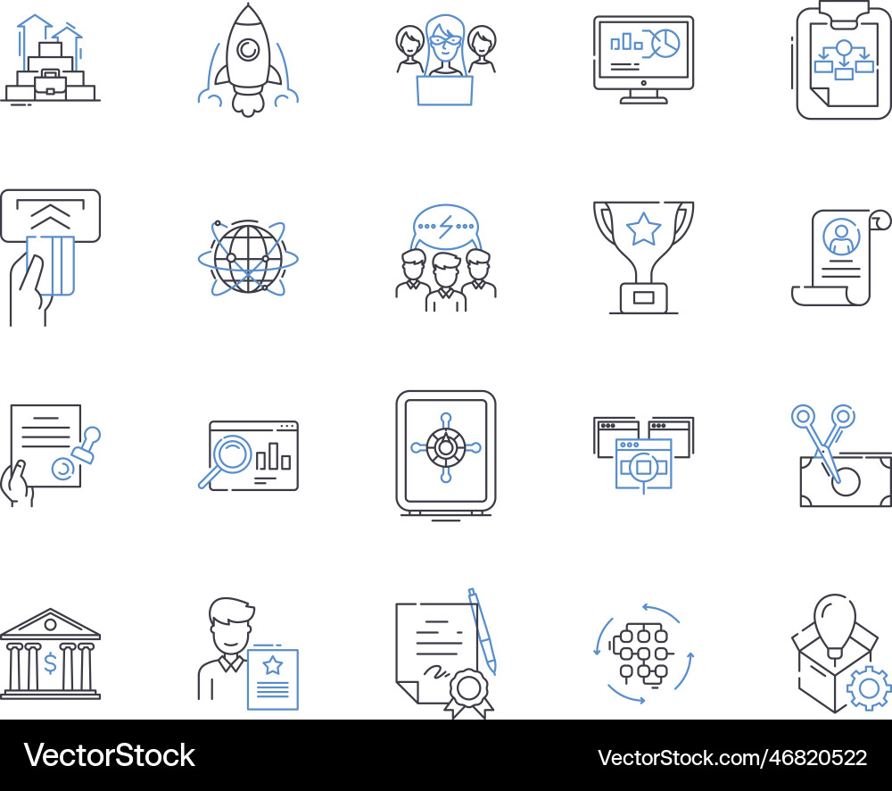 Commercial quarters line icons collection Vector Image