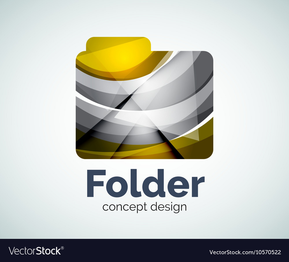 Computer folder logo template Royalty Free Vector Image