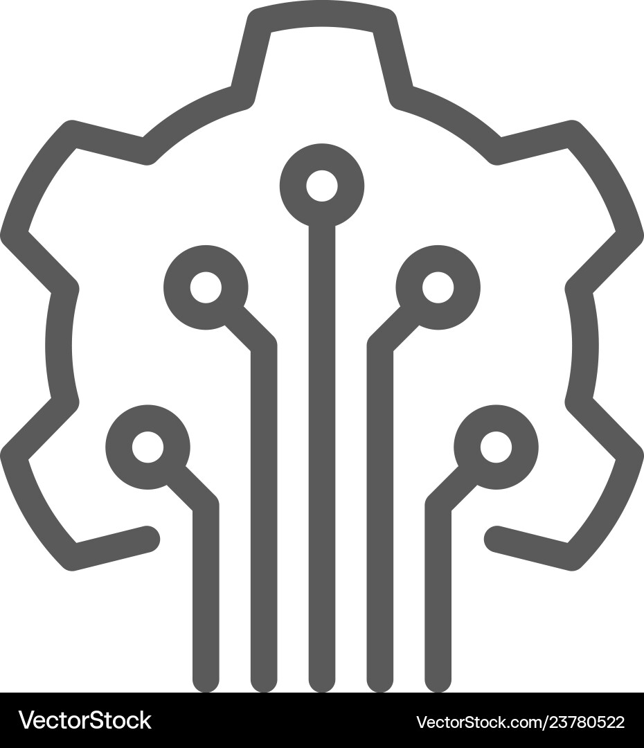 Gear wheel with closed contacts blockchain Vector Image