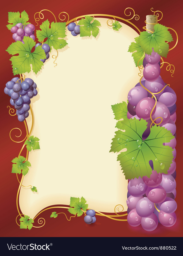 Grape frame Royalty Free Vector Image - VectorStock
