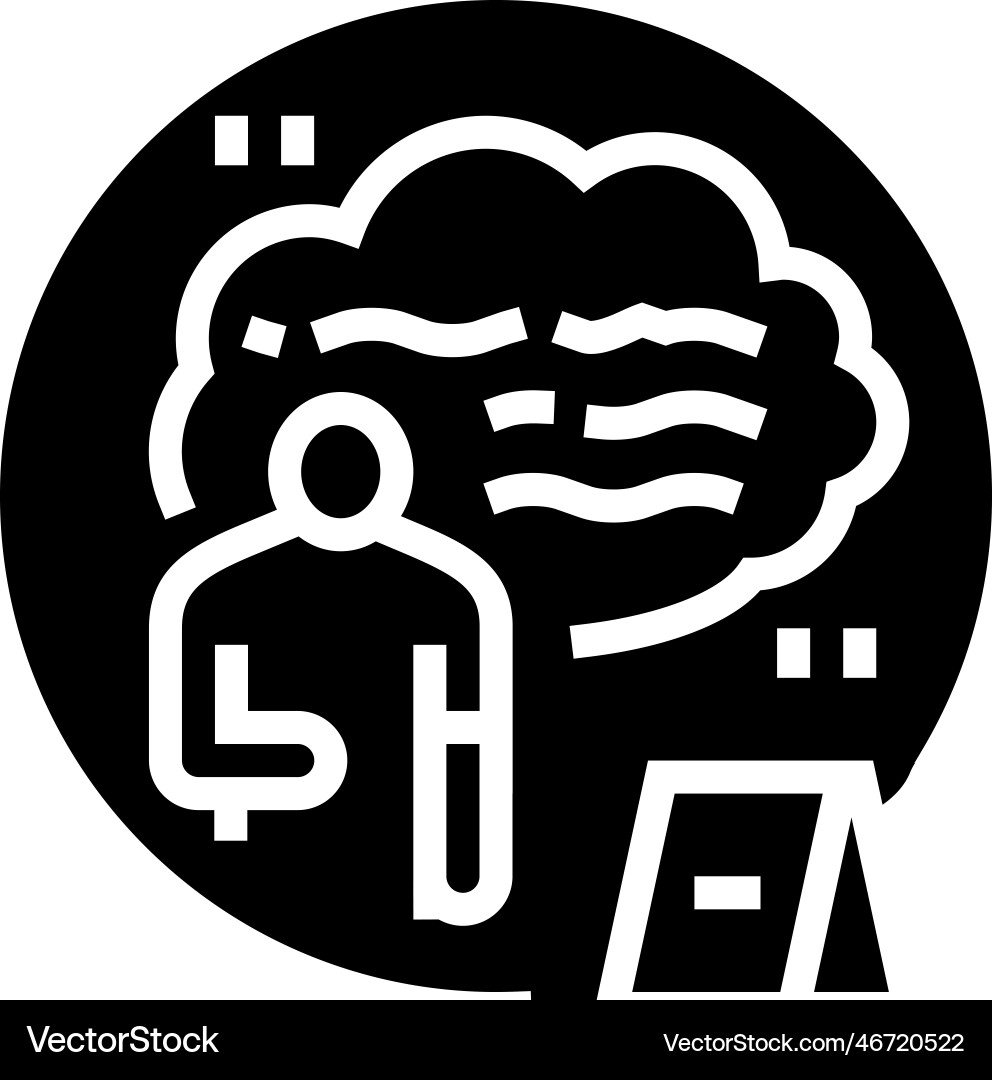 Hearsay evidence crime glyph icon Royalty Free Vector Image