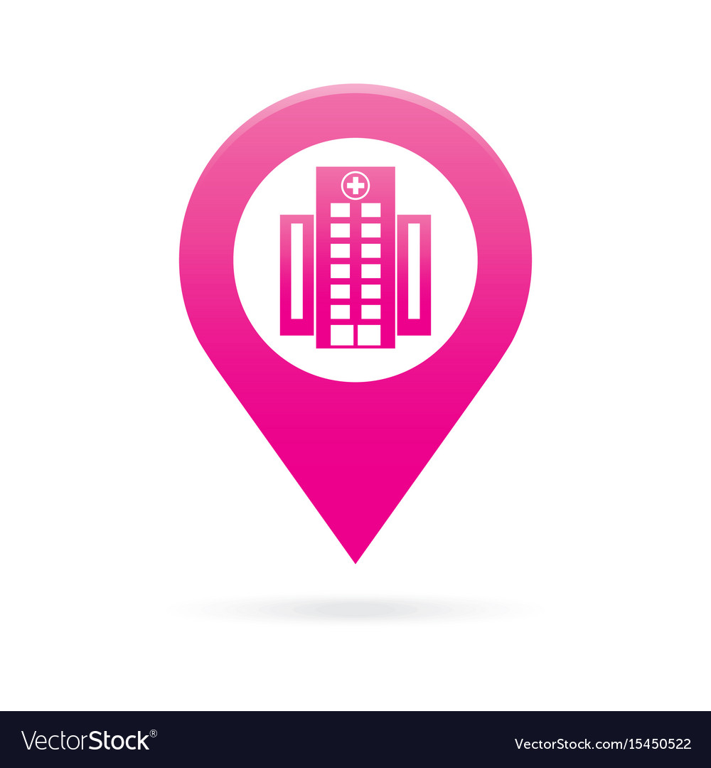 Hospital map pointer icon marker gps location Vector Image
