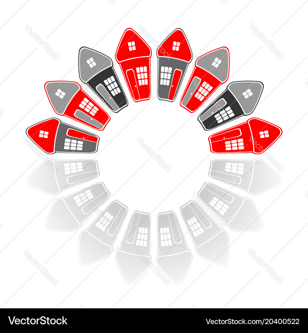 Houses in circle shape Royalty Free Vector Image