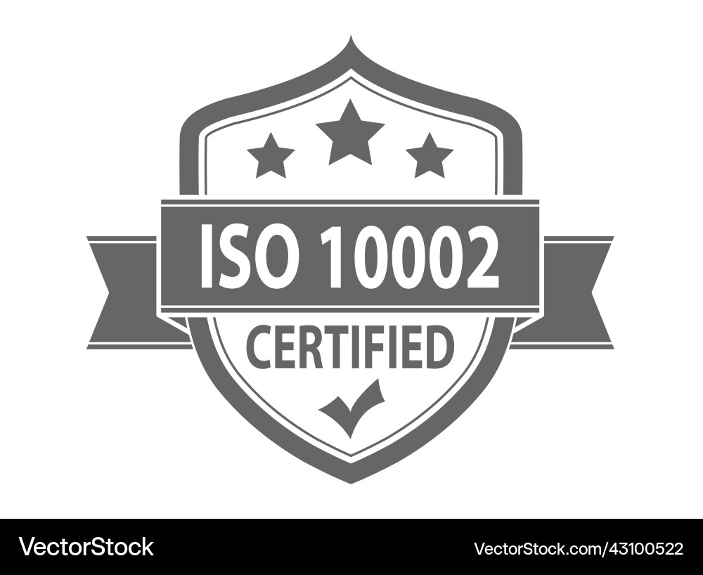 Iso 10002 the logo of standardization Royalty Free Vector