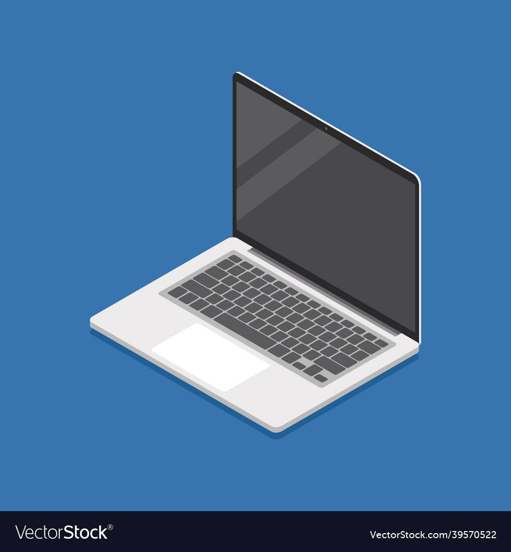 Laptop isometric view Royalty Free Vector Image