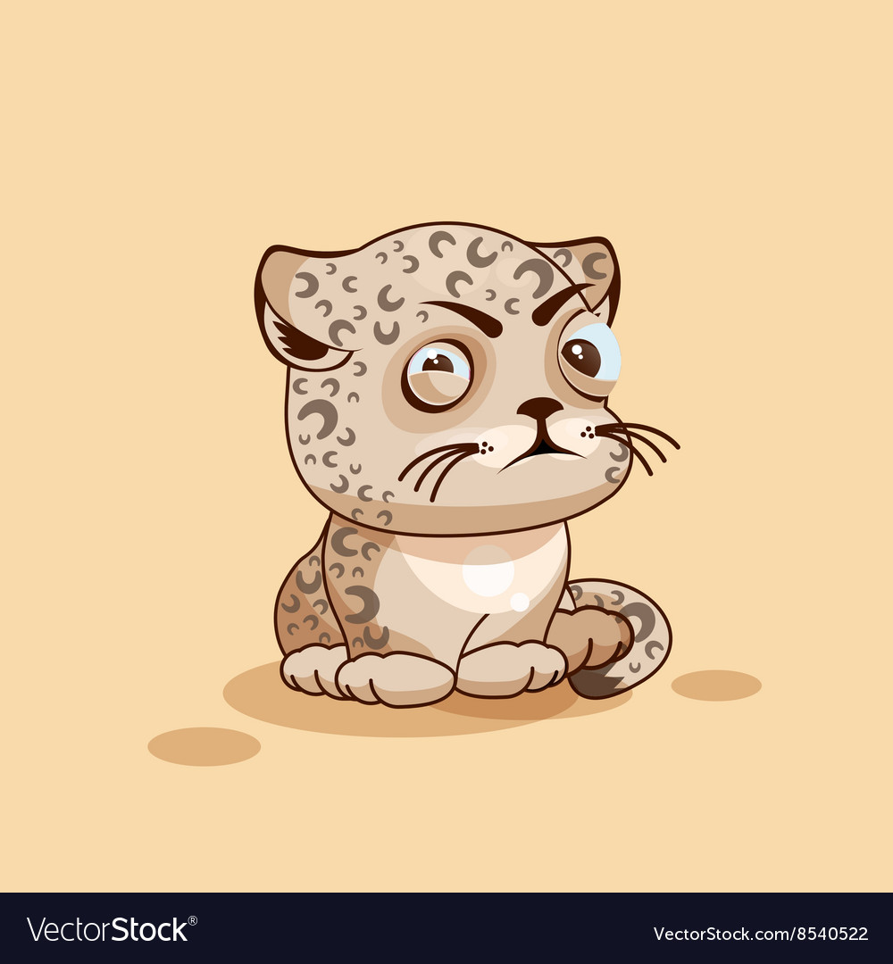 Leopard cub squints Royalty Free Vector Image - VectorStock
