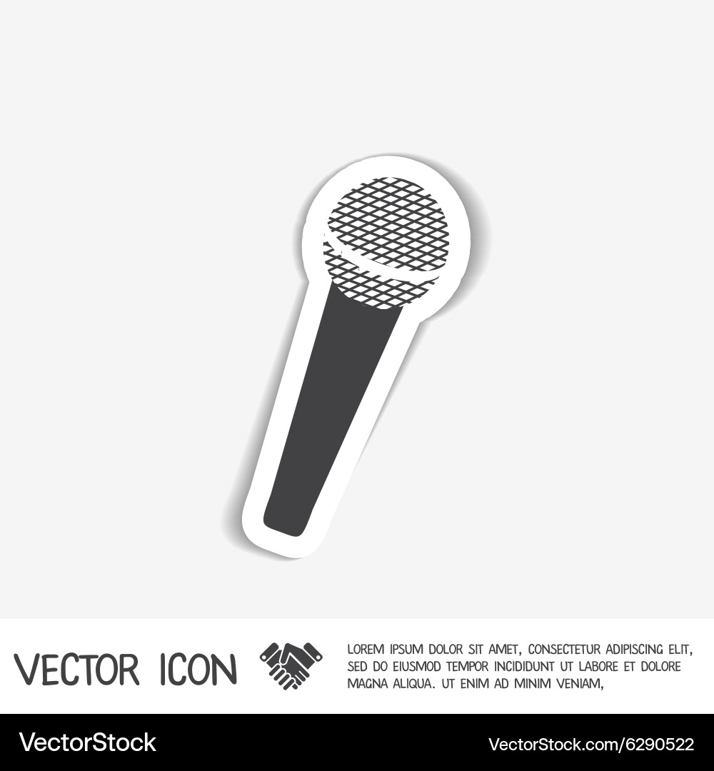 Microphone musical symbol singing pop sign Vector Image