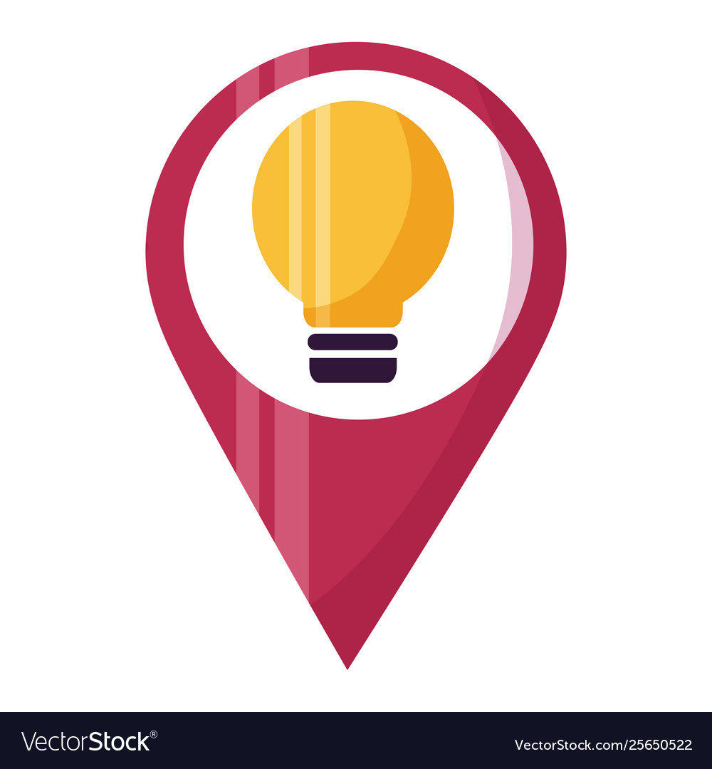 Navigation pointer light bulb Royalty Free Vector Image