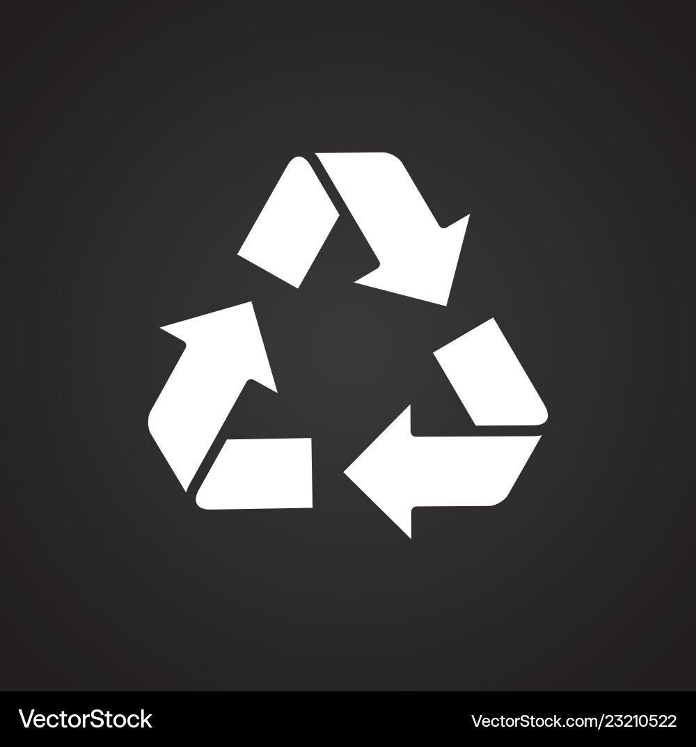 Recycle sign icon on black background for graphic Vector Image