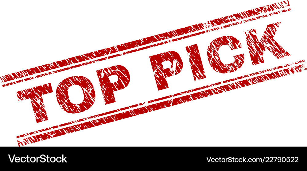 Scratched textured top pick stamp seal Royalty Free Vector
