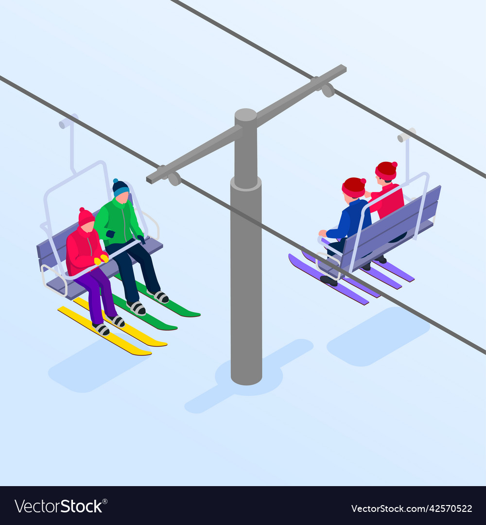 Ski isometric Royalty Free Vector Image - VectorStock