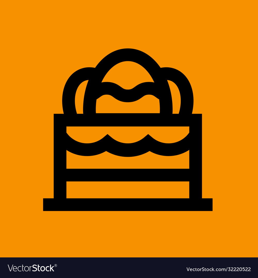 Spring easter line icon download template Vector Image