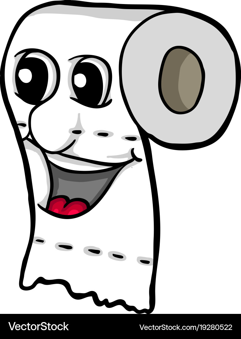 Toilet paper with smile Royalty Free Vector Image