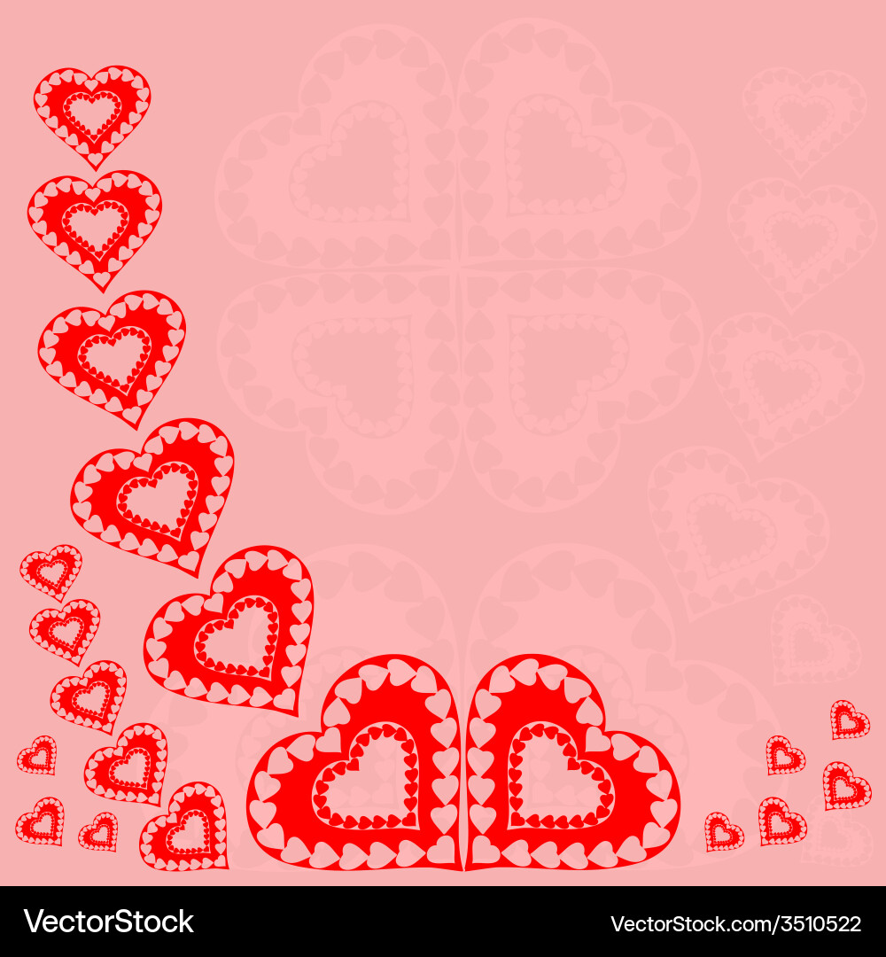Valentines day red hearts background Royalty Free Vector