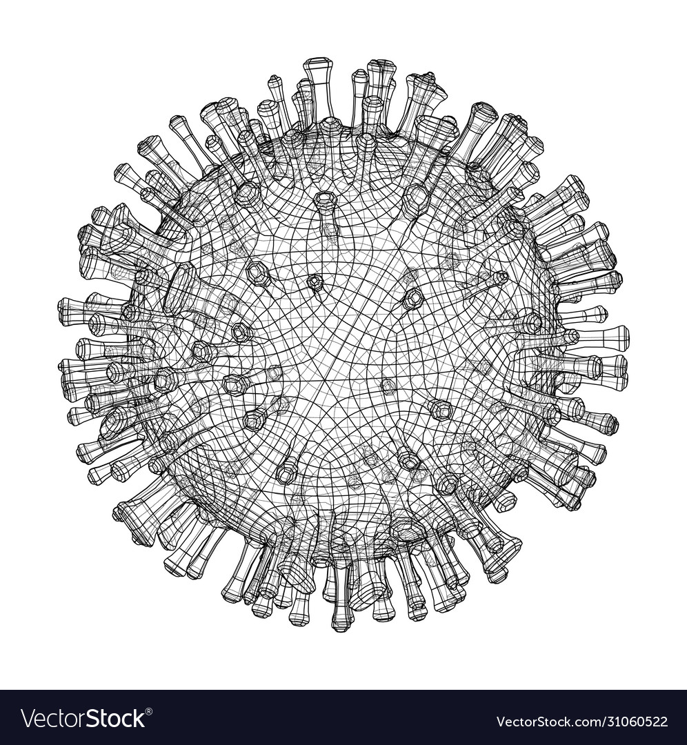 Wire Frame Model A Virus Royalty Free Vector Image