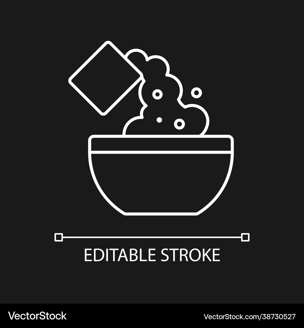 Add cooking ingredient white linear icon for dark Vector Image