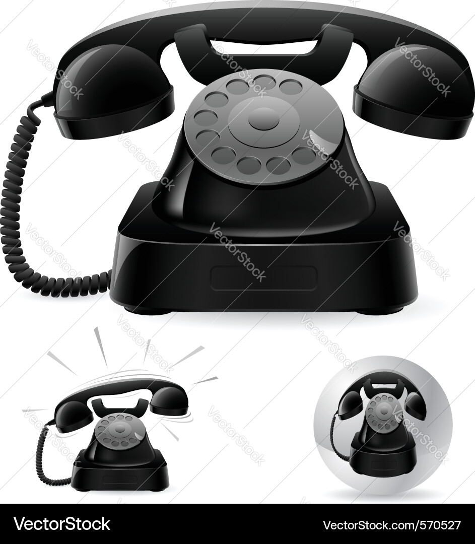 Black phone icons Royalty Free Vector Image - VectorStock