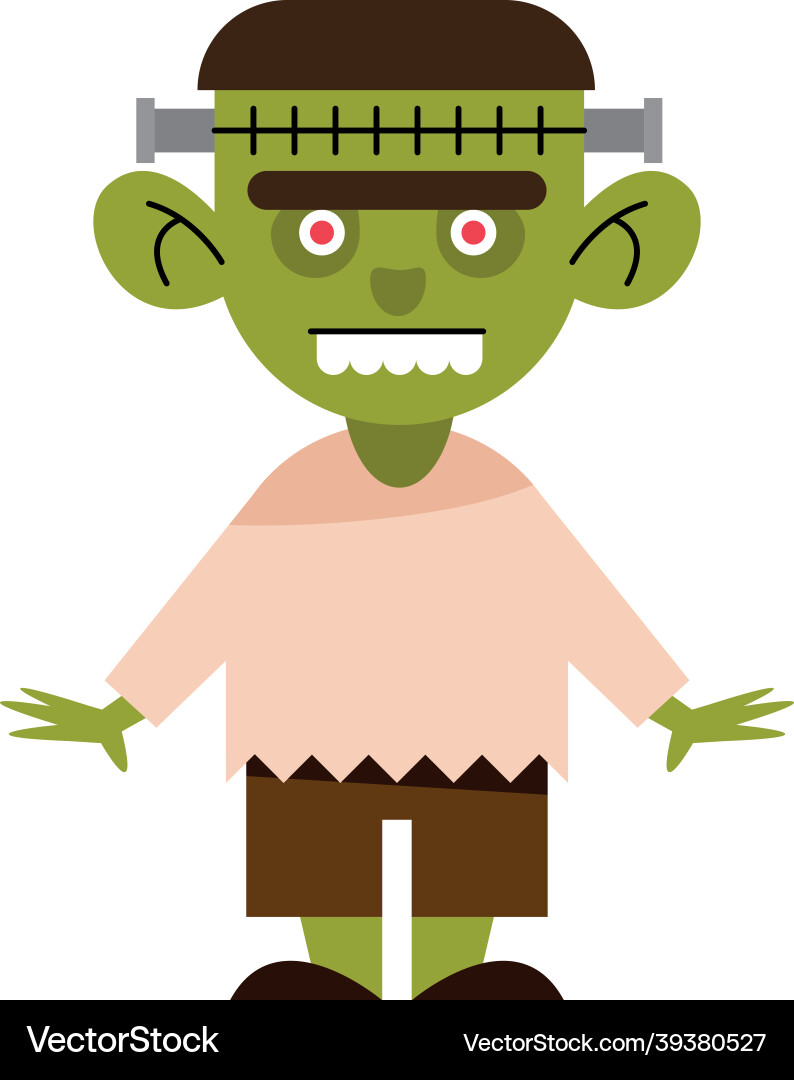 Boy with halloween frankenstein costume Royalty Free Vector