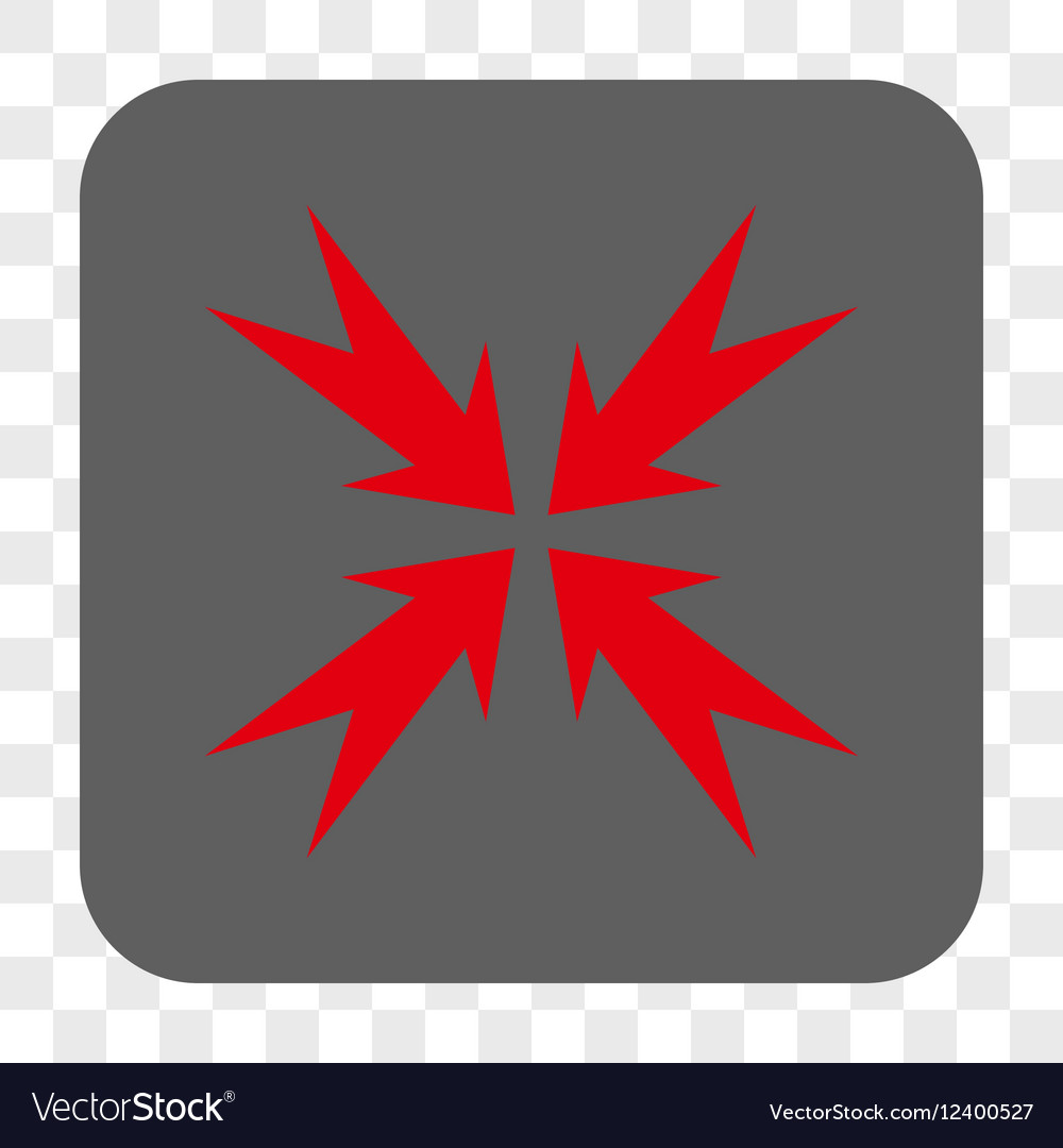 Compression arrows rounded square button Vector Image