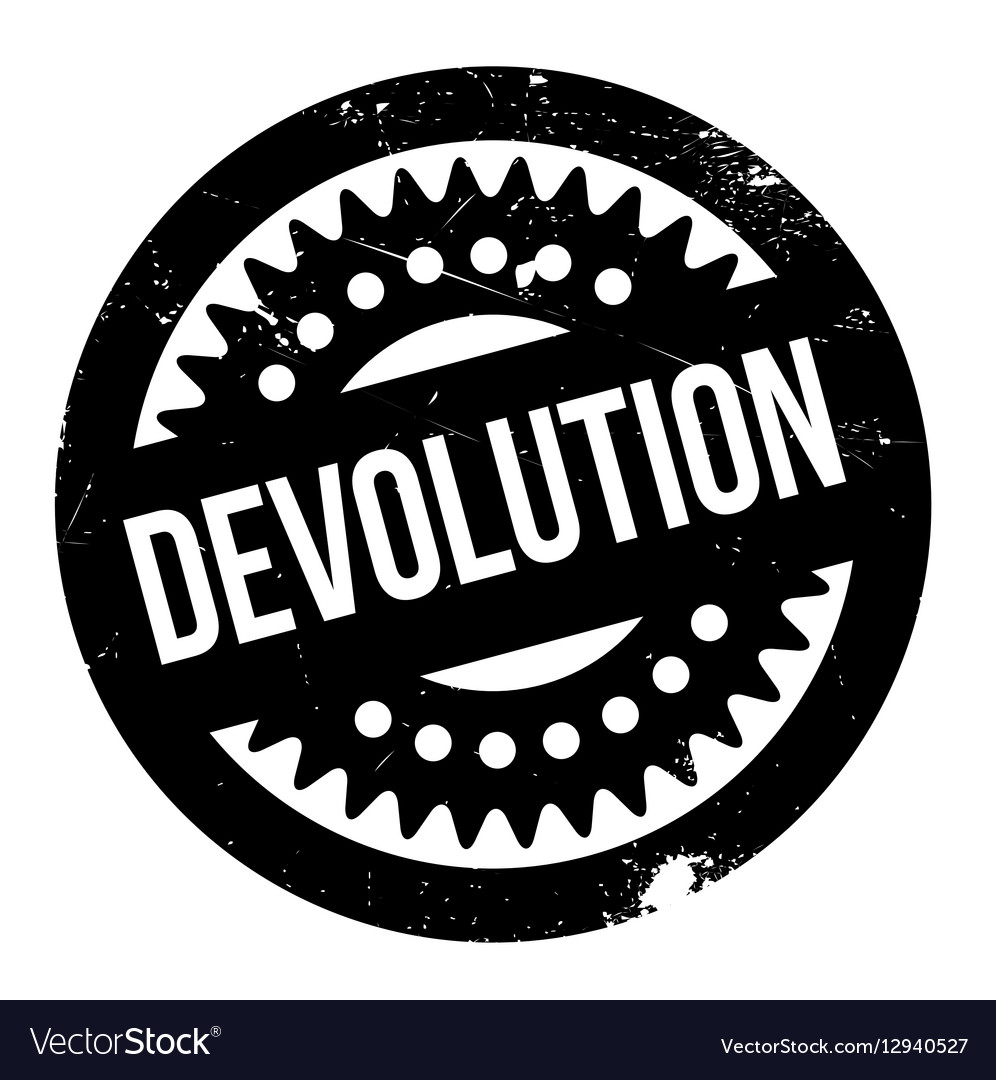 Devolution rubber stamp Royalty Free Vector Image