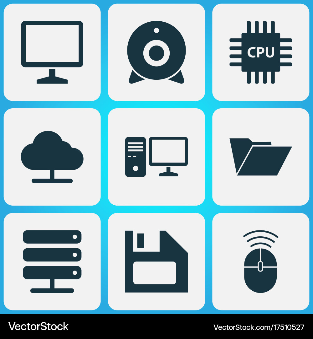 Digital icons set collection of tree dossier Vector Image