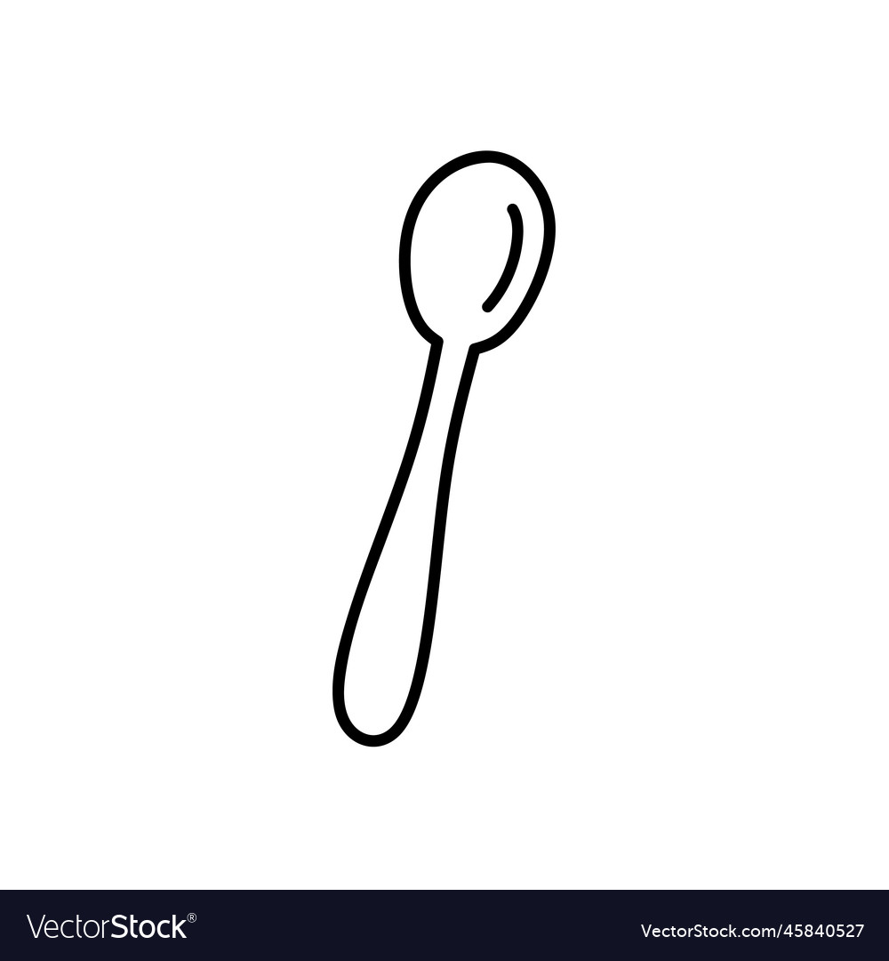 Doodle spoon isolated on white background Vector Image